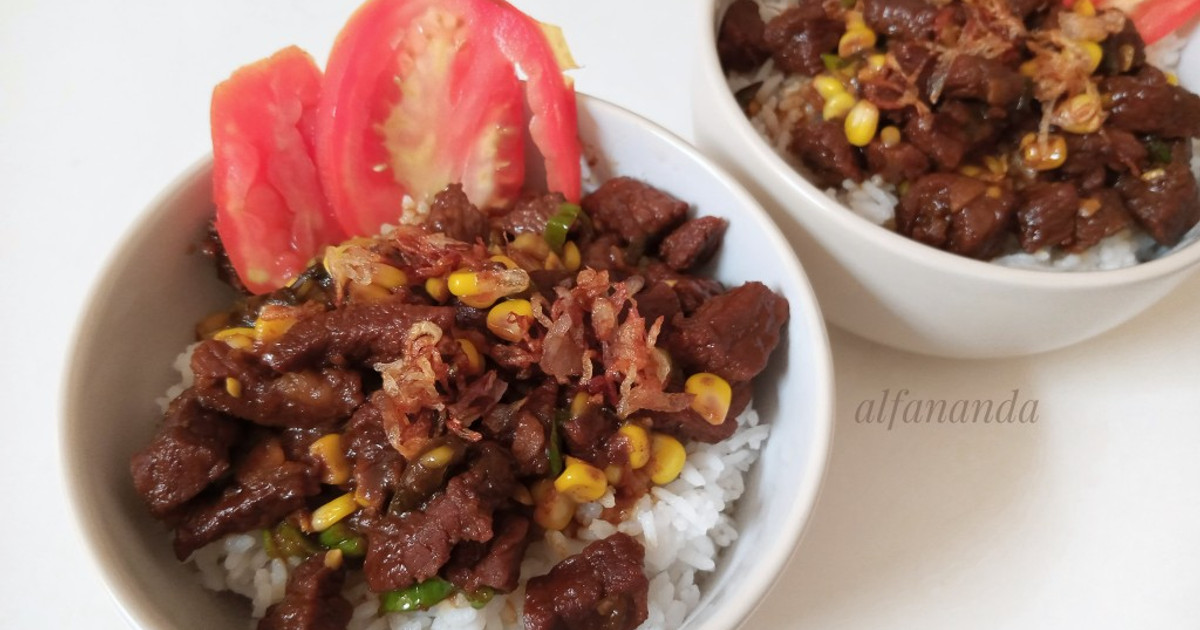 Resep Daging Sapi Rice Bowl oleh Alfa Isti Ananda - Cookpad