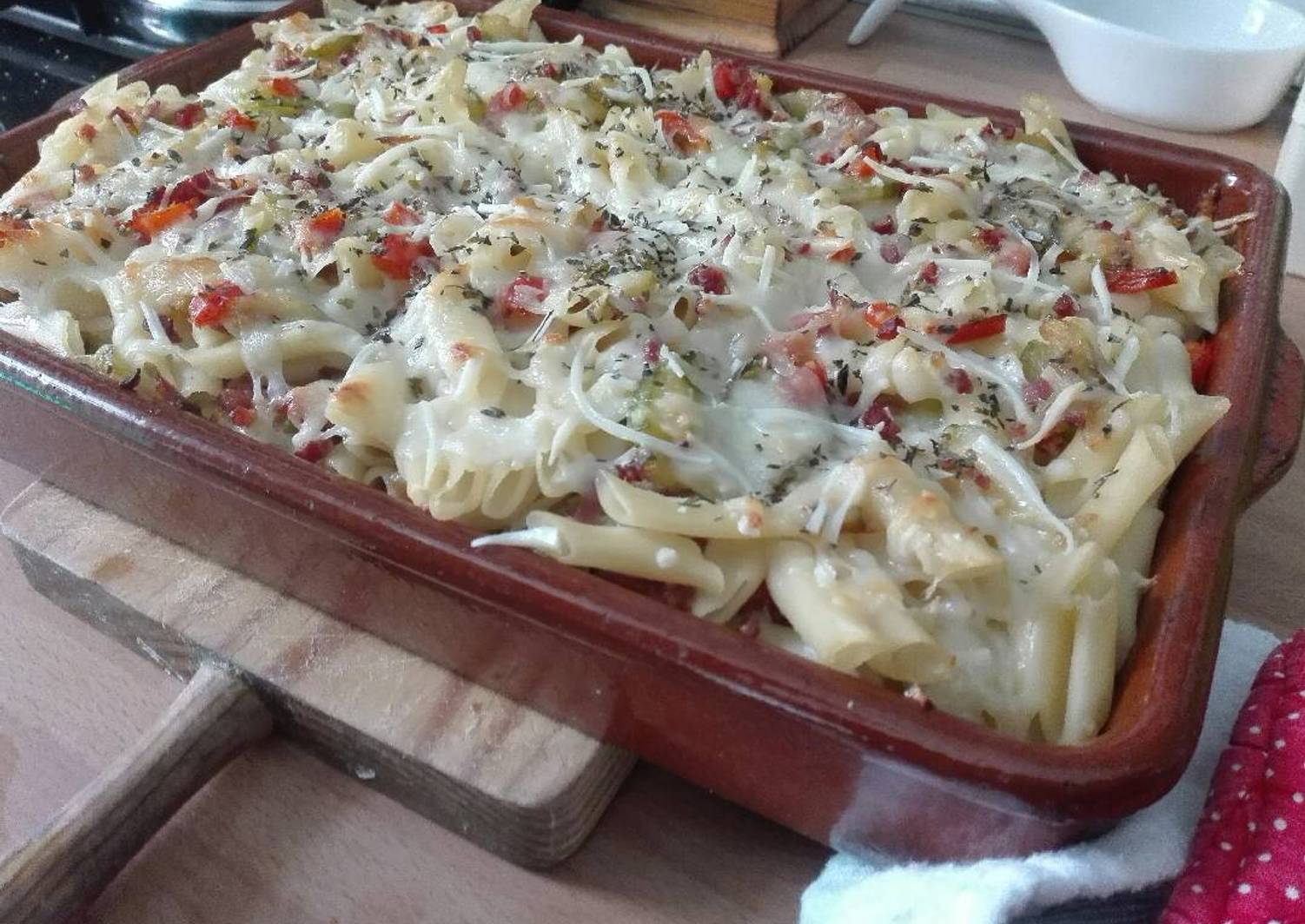 Macarrones gratinados con jamón y verdura Receta de ISaBEL CoRTÉS- Cookpad