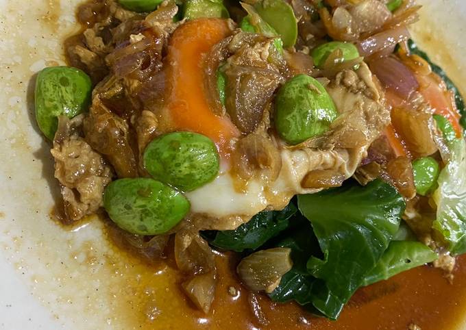 Resep Telur mata sapi kecap sayur pete oleh Soegianto - Cookpad