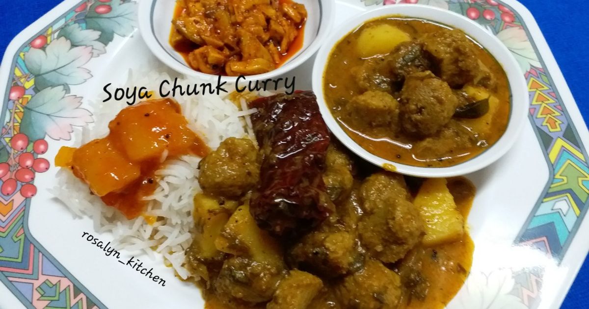 Soya Chunks Curry Recipe by Rosalyn John - Cookpad