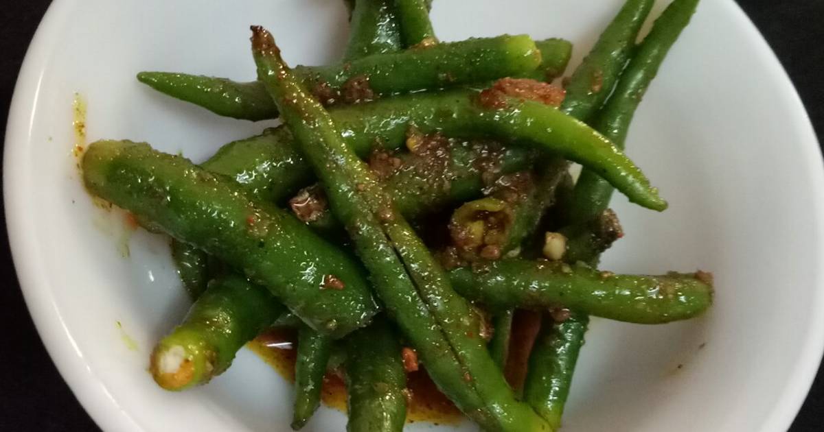 Instant green chilli pickle Recipe by Mohini Gupta - Cookpad