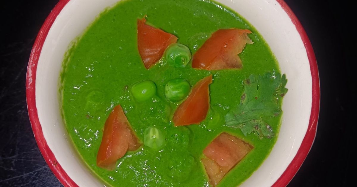 Creamy Palak Matar Curry Recipe by Nutan Shah - Cookpad