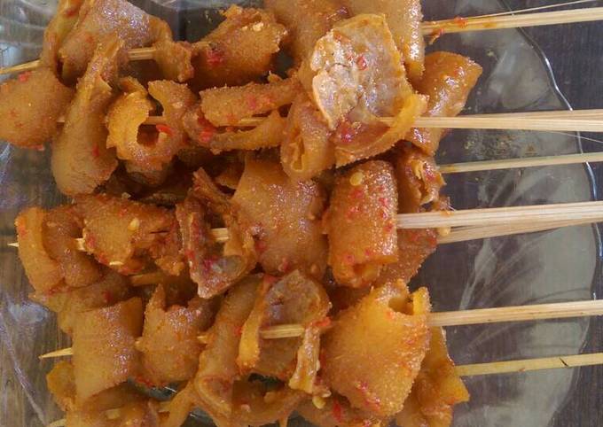 Resep Sate cecek (kulit sapi) pedas 😆😆😆 oleh Haikal_991 - Cookpad