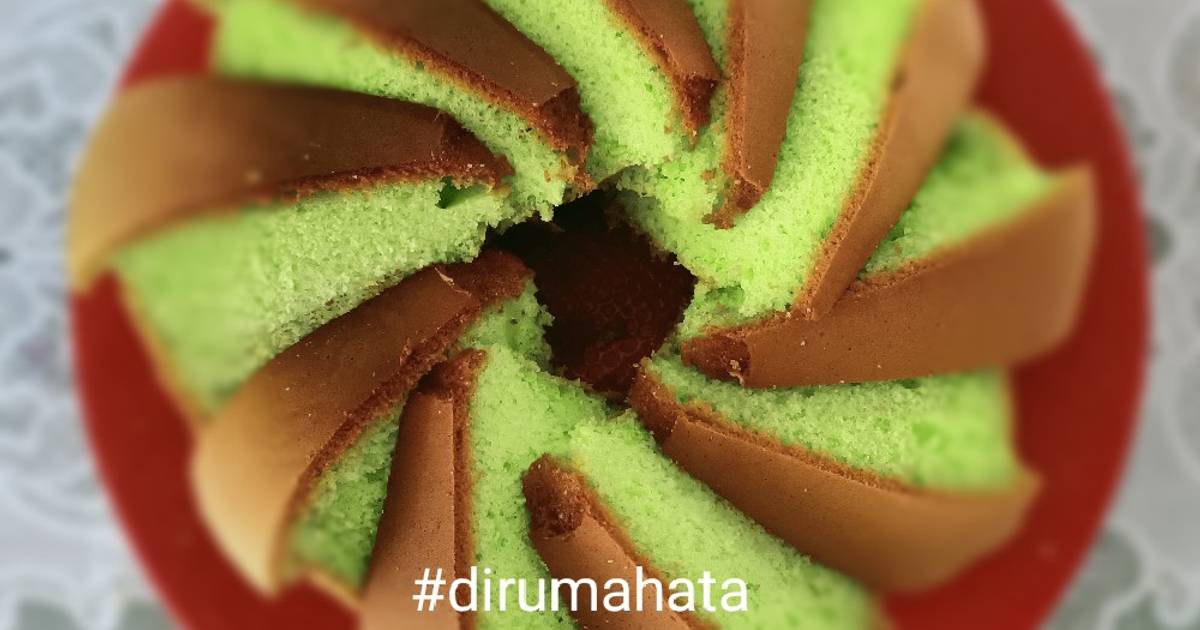 Resep Pondan Sponge Cake Mix Rasa Pandan oleh #dirumahata - Cookpad
