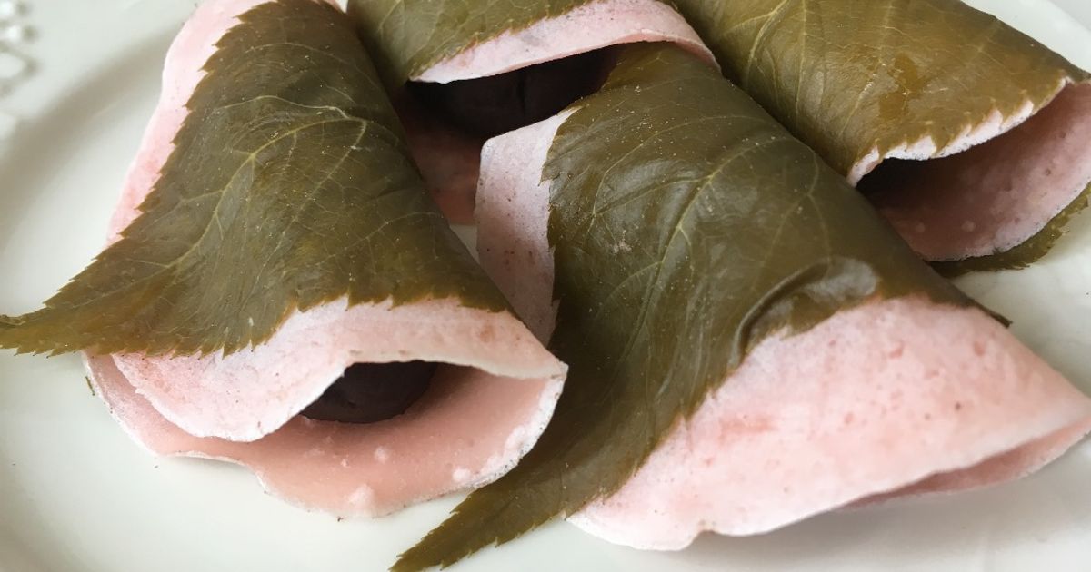 Sakura Mochi (Cherry Blossom Crepe Roll) Recipe By D.Erika
