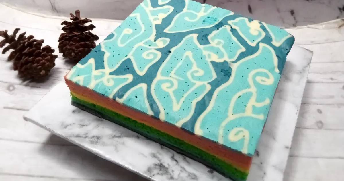 Resep 183.Rainbow Cake Batik oleh Selvia oktaviani - Cookpad