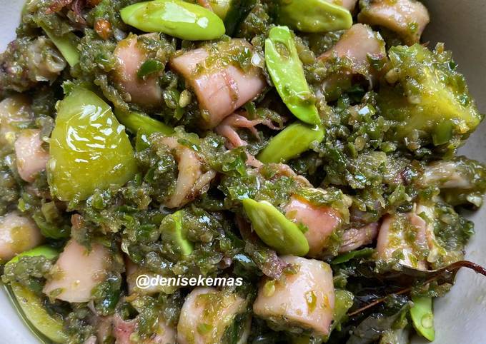 Resep Cumi Pete Cabe Ijo oleh Denise - Cookpad