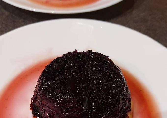 Tarte tatin de chou rouge à la grenadine et vinaigre de framboise de ...