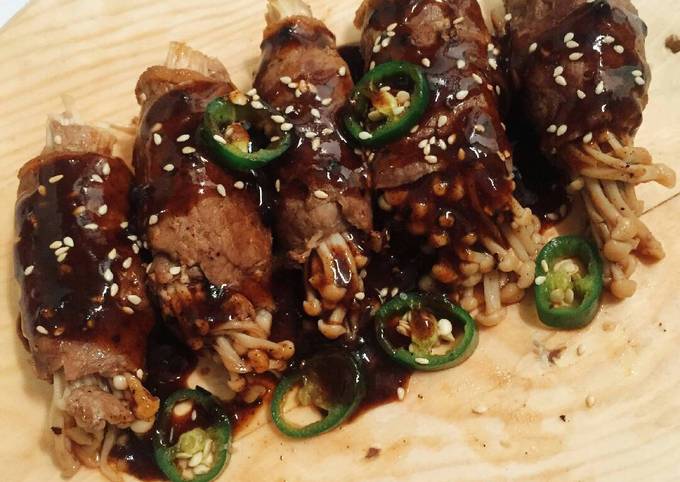 Resep Beef enoki roll black pepper oleh Syiffatul Jannah - Cookpad