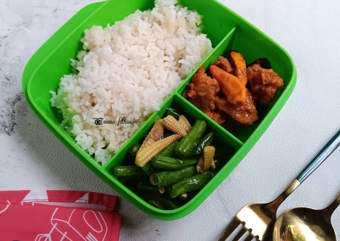 Resep Bekal ke kantor (Tumis buncis putren dan oseng mercon daging ...