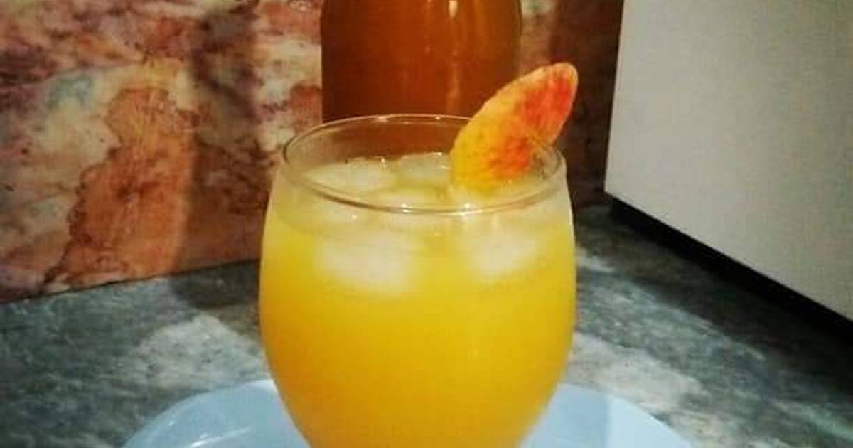 Peach Squash💛😋🍑 Recipe by Saba Butt - Cookpad