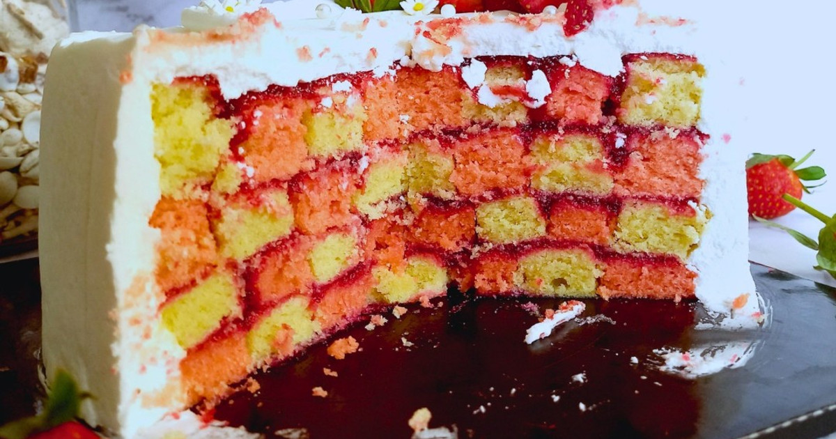 Resep Chessboard Cake Kukus Dengan Selai Bunga Rosella oleh Ima ...