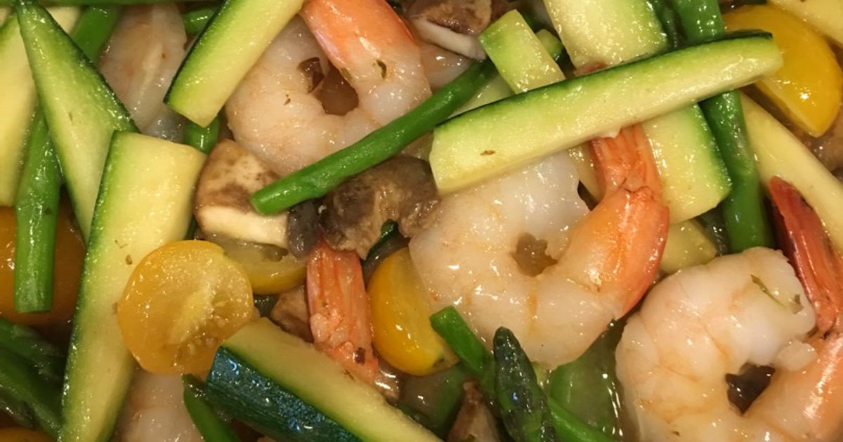 Shrimp And Loaded Vegetable Scampi Recipe by Honeybeelifting