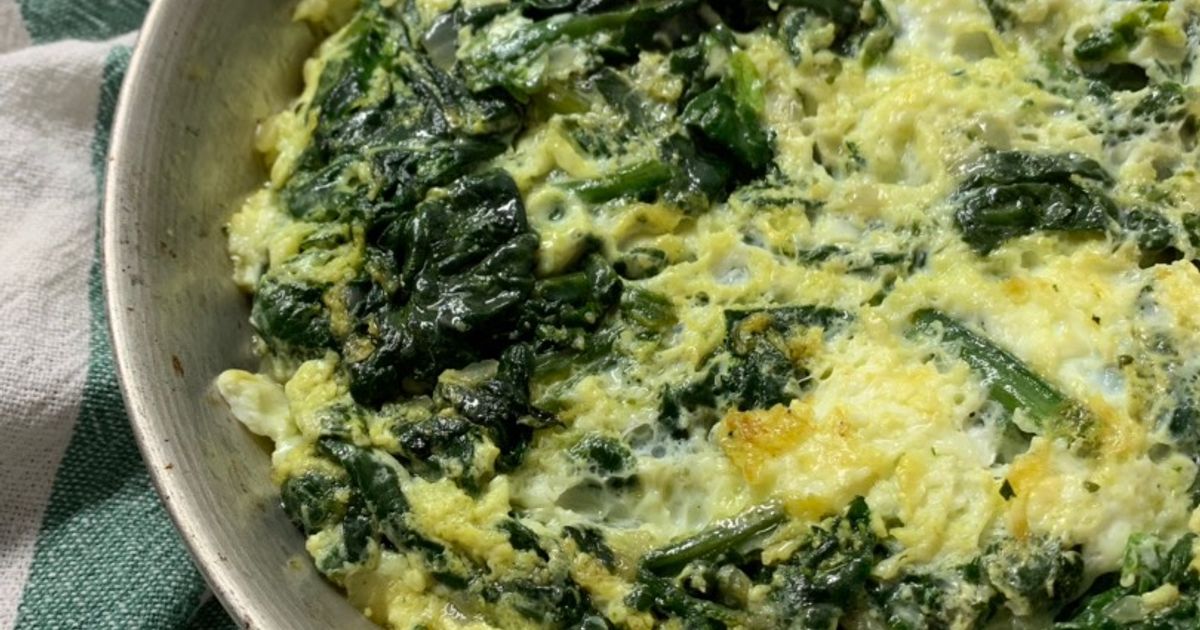 Egg White Frittata With Spinach And Onion Recipe By Flavia Giordano