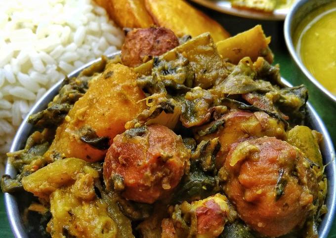 Subhasree Santra দ্বারা কুমড়ো দিয়ে নিরামিষ পুঁই শাক (kumro diye ...