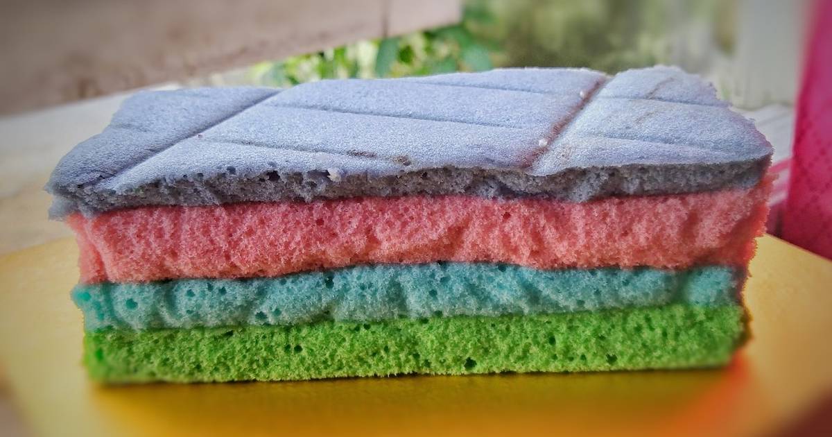 Resep Rainbow cake putih telur oleh Mama QQ - Cookpad