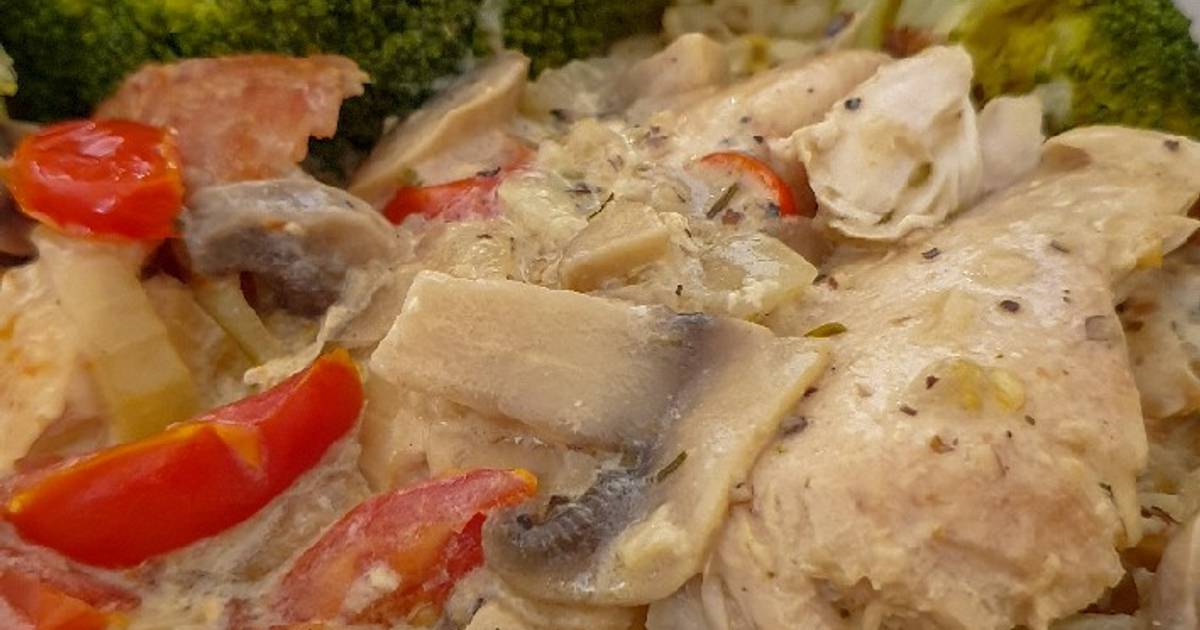 Creamy white wine chicken kick Recipe by Ady - Cookpad