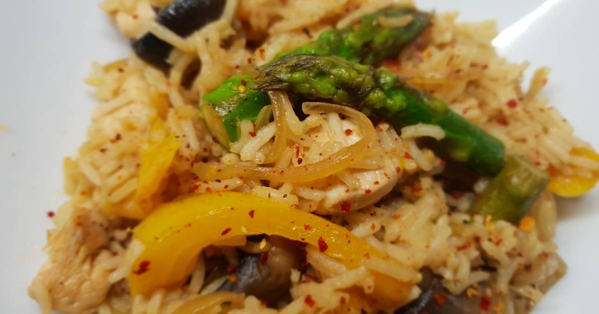 Arroz salteado con pollo y verduras sin gluten Receta de Al Ajillo ...