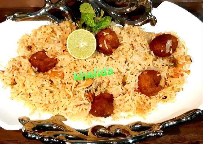LOBIA MOTI PULAO (kidney beans kofta Pulao) Recipe by Khalida Arain ...