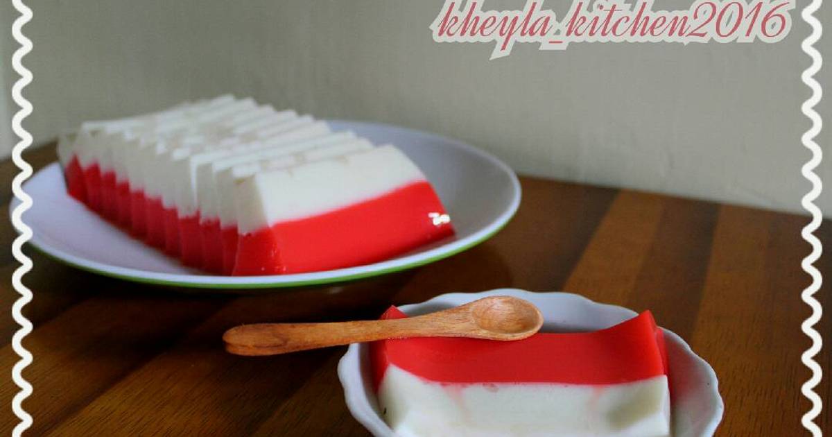 Resep Puding Susu Lapis Strawberry (merah putih) Kemerdekaan oleh ...
