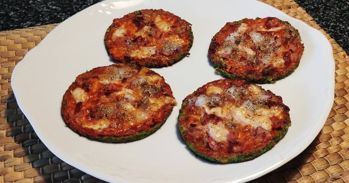 Mini pizzas con base de brócoli Receta de Celia Cen- Cookpad