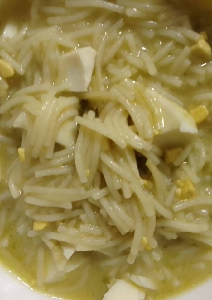 Sopa de fideos con huevo cocido Receta de Inma Galvan Vergara/María ...