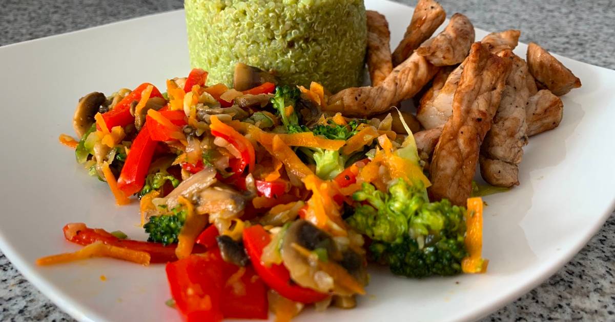 Carne de cerdo con verduras salteadas - 58 recetas caseras- Cookpad