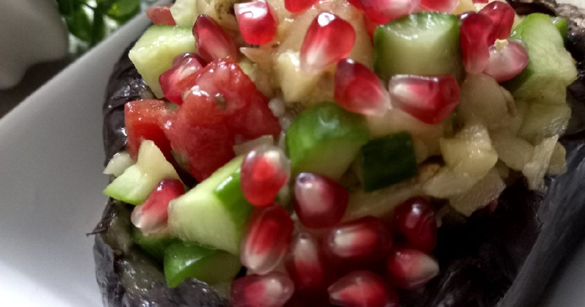 طريقة عمل سلطة الباذنجان المشوي من Reem.f.saber - كوكباد