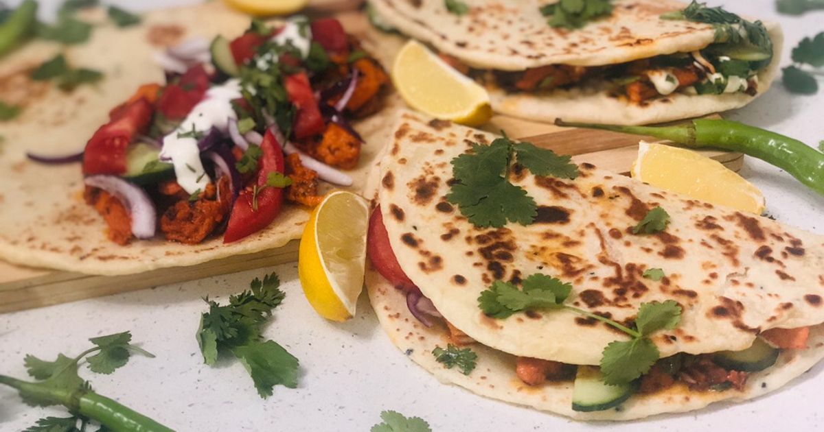 Tandoori Chicken Naan Fold Over Recipe by mubina b - Cookpad