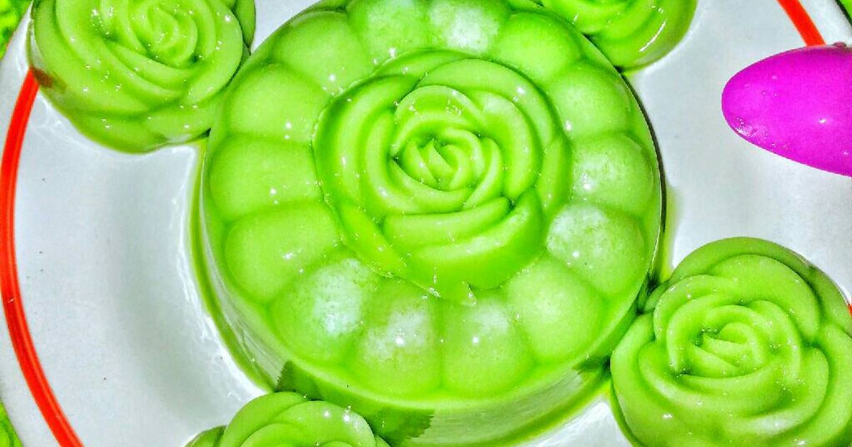 Resep puding santan bunga mawar rumahan enak dan mudah - Cookpad