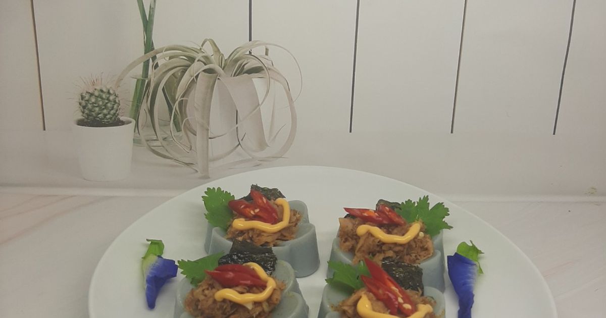 Resep Kue Talam Bunga Telang Topping Tuna Mentai oleh Alifah Lestari ...