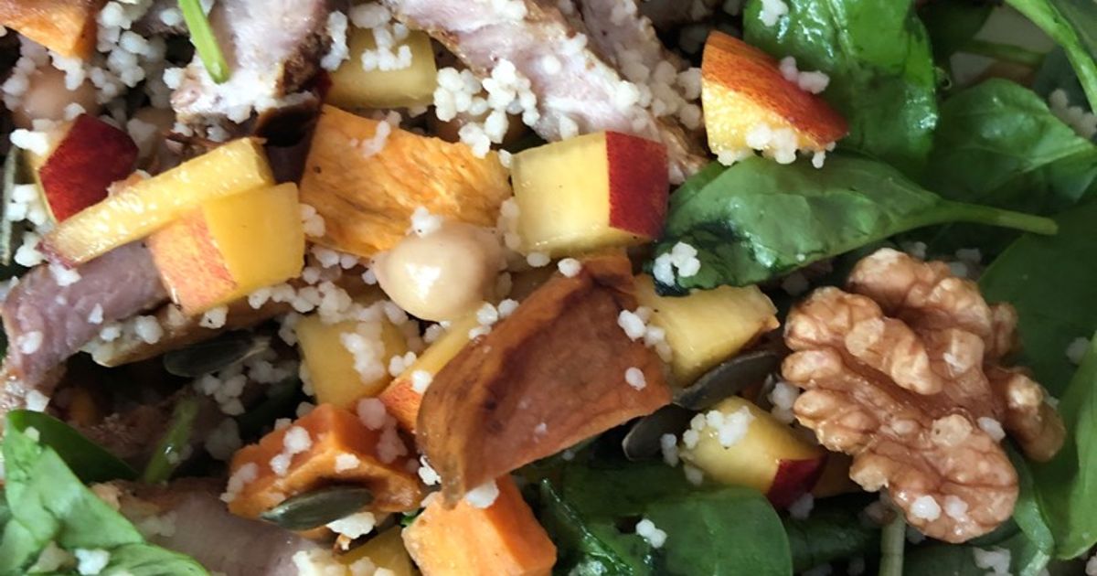 Nectarine, Spinach And Spare Ribs Salad Recipe By Bálint Séra