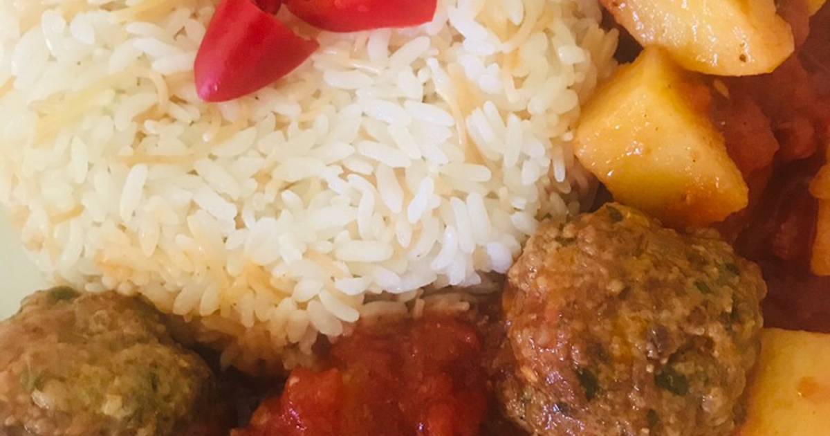 طريقة عمل كرات اللحمه والبطاطا بالصلصة (داوود باشا) على اصولها بطريقة ...