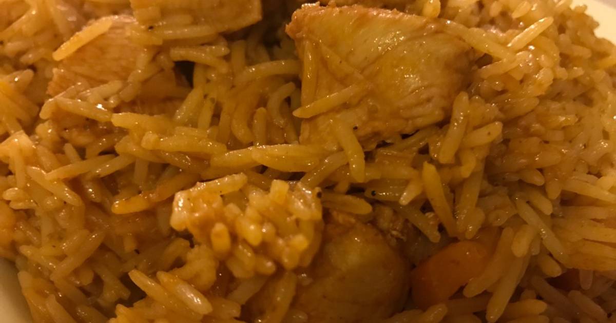 طريقة عمل رز احمر بصدور الدجاج على اصولها بطريقة سهلة وسريعة من -Hamza ...