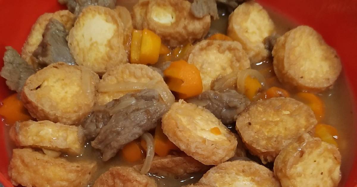 35 resep tahu jepang tumis daging enak dan mudah - Cookpad