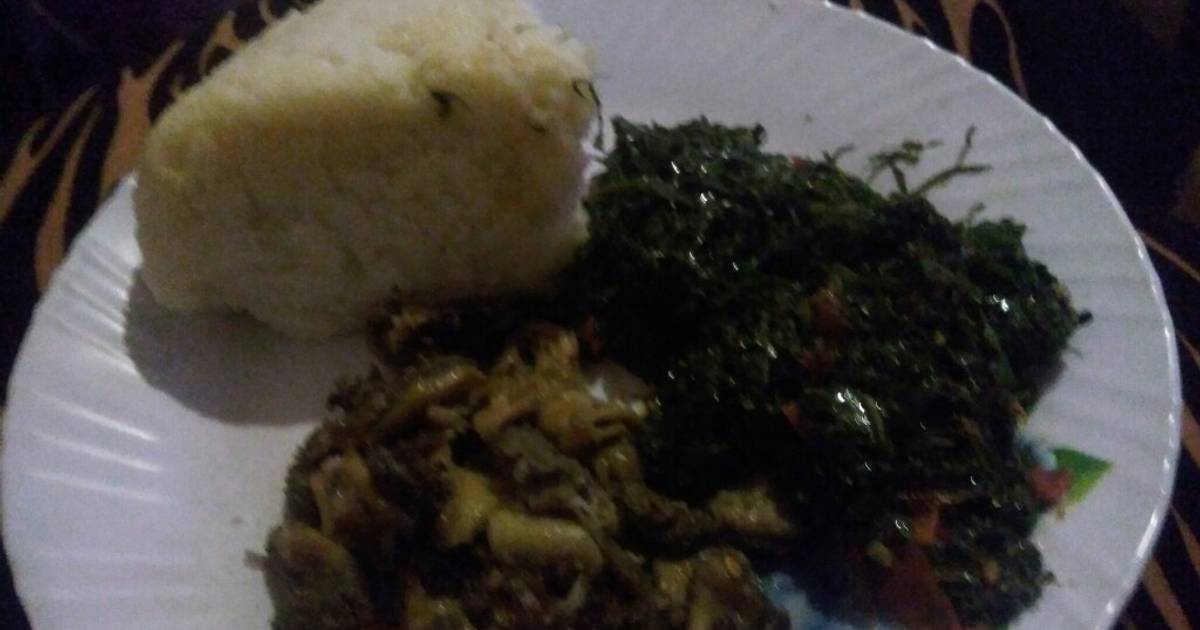 Matumbo shallow fry and ugali with Sukuma Recipe by Grace kibo - Cookpad