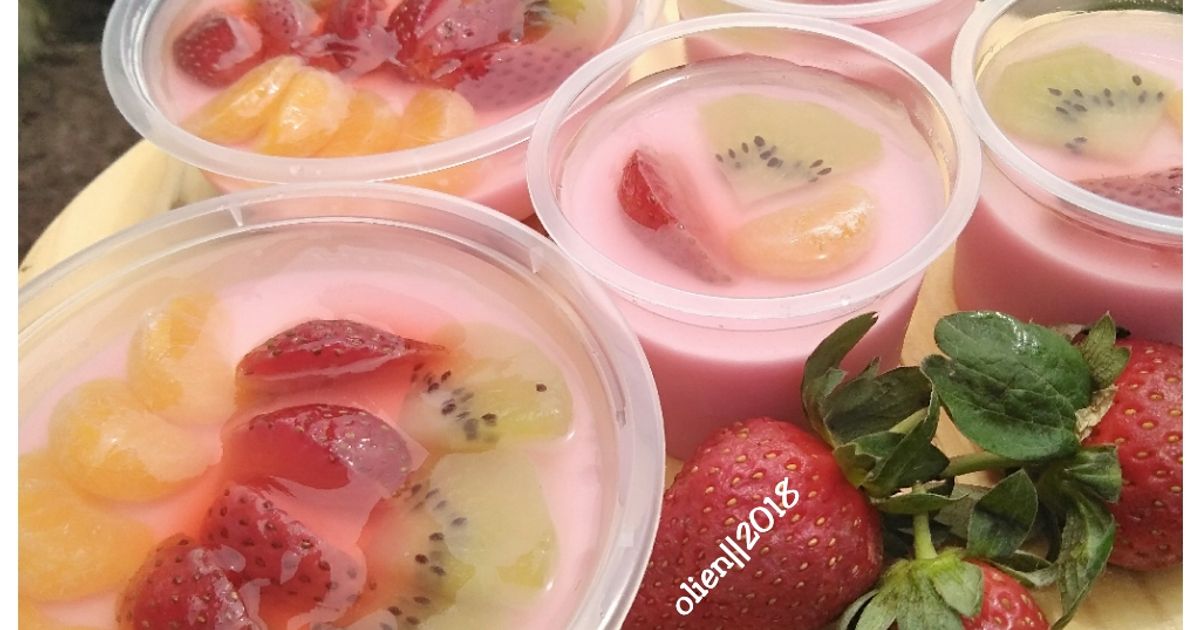 Resep Silky Fruits Pudding oleh ollien - Cookpad