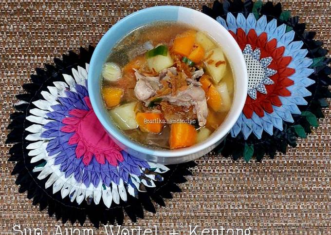 Resep Sup Ayam Wortel + Kentang ala Me🥰 oleh Sartika.homerecipe - Cookpad