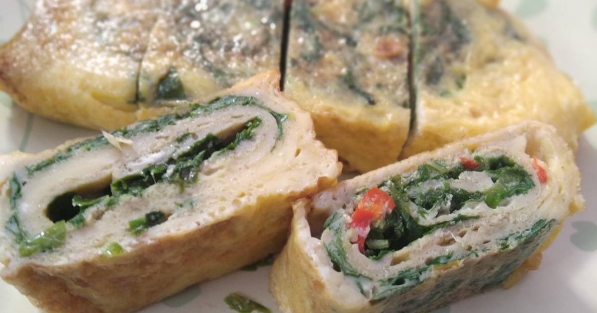 Resep Telur Dadar Gulung Bayam oleh Khadijah Santiana - Cookpad
