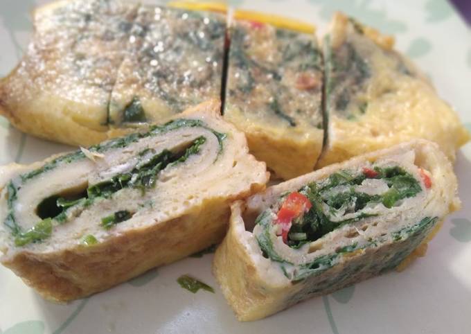Resep Telur Dadar Gulung Bayam oleh Khadijah Santiana - Cookpad