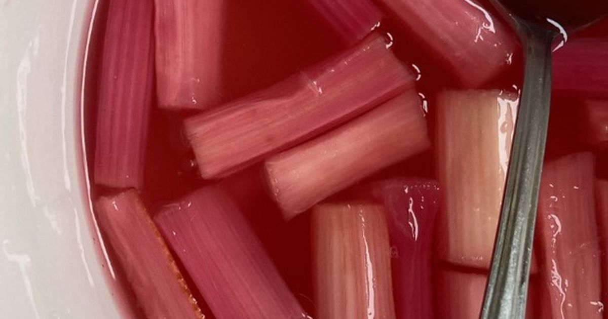 Poached Rhubarb Recipe by Clare Knivett - Cookpad