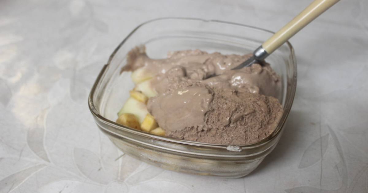 Melón y plátano con helado de chocolate Receta de jorbasmar- Cookpad