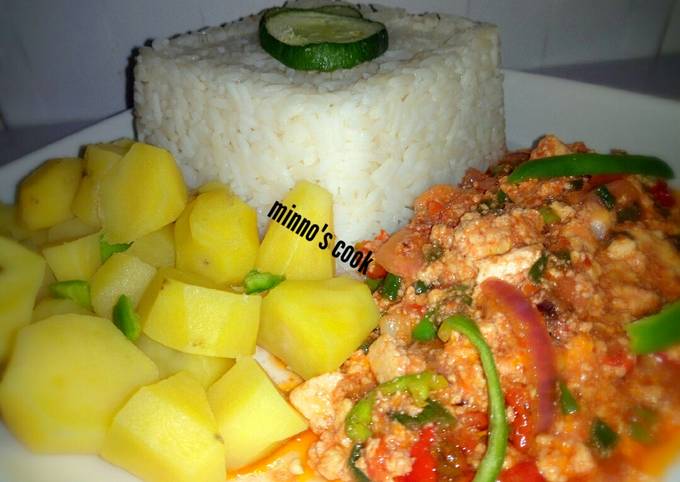 Awara soup n white rice wit boiled potato Recipe by Minno's Cook - Cookpad