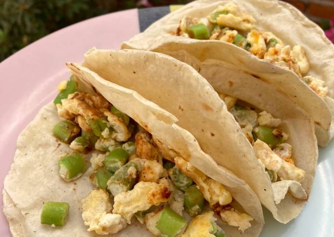 Tacos de Huevo con Ejotes Receta de Ana Angel- Cookpad