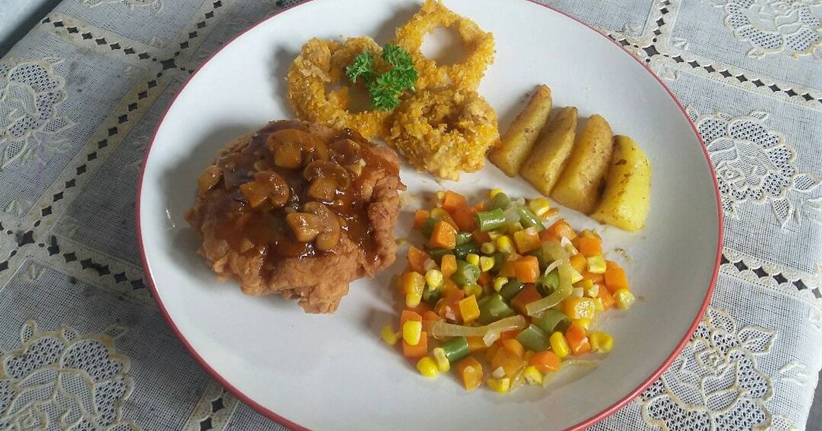 Resep Crispy Chicken Steak With Bbq Sauce And Mushroom oleh Ivada - Cookpad