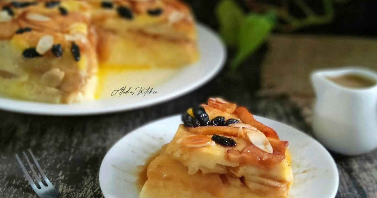 Resep Puding Roti Apel Saus Karamel oleh Vey Alodia's Kitchen - Cookpad