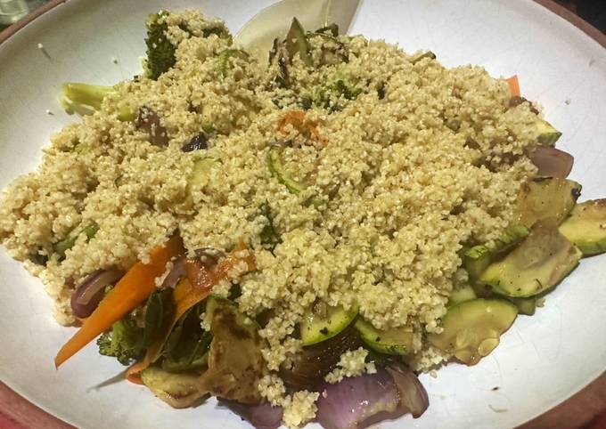 Trigo burgol con verduras asadas Receta de Hernan Diego Martin- Cookpad