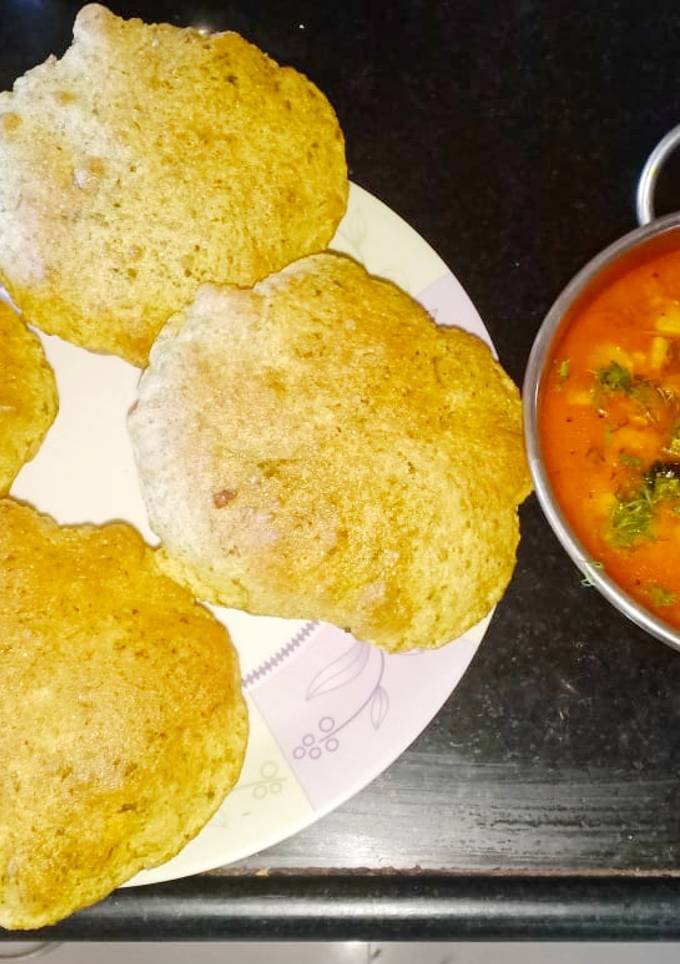Palak Puri with yummy Allu-Mattar-paneer curry/ sabzi 😊 Recipe by ...