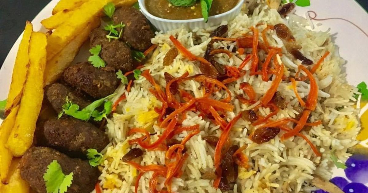 Afghani Pulao💕💕With Afghani Kababs And Tomato Chutney Recipe by Erum ...