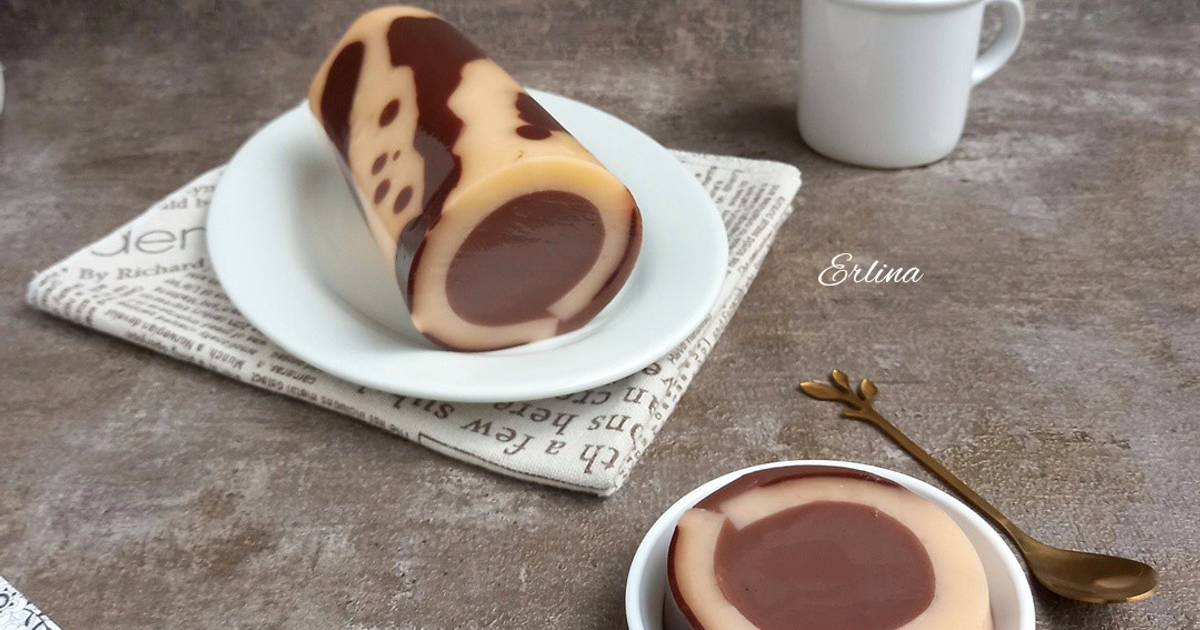 Resep Puding Gulung Marble oleh Erlina - Cookpad